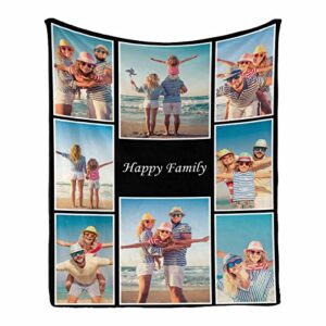 Customized Blankets with Personalized Picture Collage , Soft ,Using My Own Photos Custom Gifts for Christmas, Dad, Mom, Family, Friends, Couples, Dogs 40x30inch