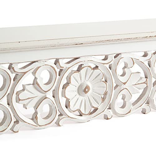 Habitat Decorative Carved 30-in Shelf, White & Off-White