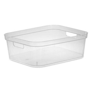 sterilite 13248608 short storage bin clear – pack of 8