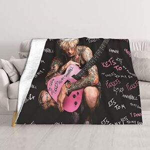 Pop Singer MGK Blanket,Soft Plush Fleece Throw Blanket, Breathable Lightweight Flannel Blankets for Sofa Bedding Living Room 50"X40"