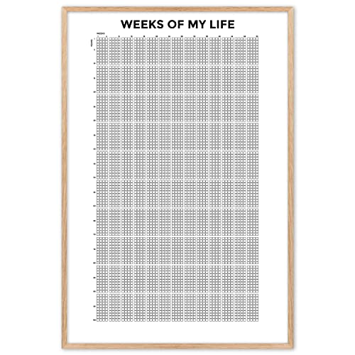 Weeks Of My Life Poster - 12x18 Inch Memento Calendar, My Life Calendar In Weeks, Motivational Life Weeks Calendar Poster Wall Art Print for Home Bedroom Dorm Room Office Decor (No Frame)