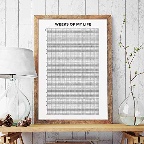 Weeks Of My Life Poster - 12x18 Inch Memento Calendar, My Life Calendar In Weeks, Motivational Life Weeks Calendar Poster Wall Art Print for Home Bedroom Dorm Room Office Decor (No Frame)