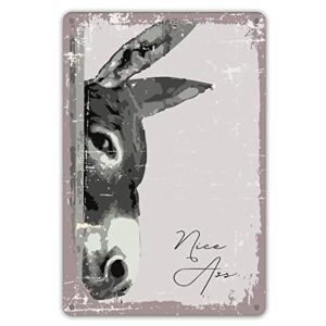 funny bathroom donkey quote metal tin sign wall decor retro nice bathroom sign for home decor gifts