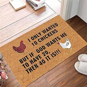 befoka funny chicken pattern welcome doormat, funny cute farm door mat rug housewarming gift indoor outdoor home decor (a)