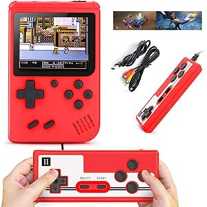 Handheld Game Console, Retro Portable Video Game Console for Children with 400 Classical FC Games 3.0-Inch Screen 1020mAh Rechargeable Battery Support for TV Connection Easter Day Gifts (Red)