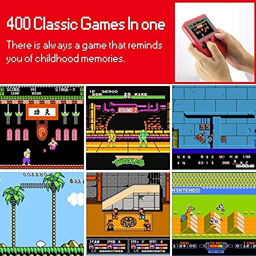 Handheld Game Console, Retro Portable Video Game Console for Children with 400 Classical FC Games 3.0-Inch Screen 1020mAh Rechargeable Battery Support for TV Connection Easter Day Gifts (Red)