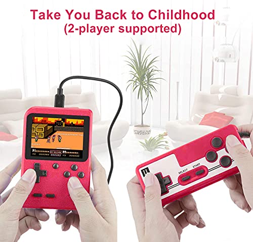 Handheld Game Console, Retro Portable Video Game Console for Children with 400 Classical FC Games 3.0-Inch Screen 1020mAh Rechargeable Battery Support for TV Connection Easter Day Gifts (Red)