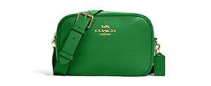 coach womens jamie camera bag in blocked signature canvas (im/kelly green)