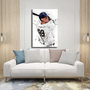 ChicReed Judge Baseball Poster 1 Canvas Wall Art Decor Print Picture Paintings for Living Room Bedroom Decoration Unframe:12x18inch(30x45cm)