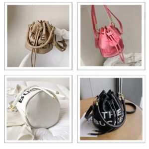 Bucket Bag For Women Leather Bucket Bag Purses, Crossbody Bags Drawstring Handbags Tote Hobo Bag Black