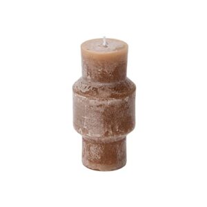 creative co-op unscented totem pillar, cappuccino candles, 3″ l x 3″ w x 6″ h, brown