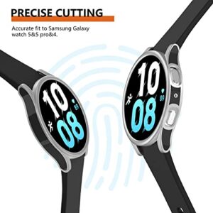 RiYHM Screen Protector for Samsung Galaxy Watch 5 40mm&Galaxy Watch 4 40mm, [2+2Pack] Hard PC Case Bumper Face Cover Case Replacement Accessories for Samsung Galaxy Watch 5 40mm&Galaxy Watch 4 40mm