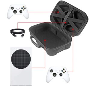 MOOKEENONE EVA +Oxford Fabric Travel Controllers Storage Bag Carrying Case for Xbox Series S Game Console