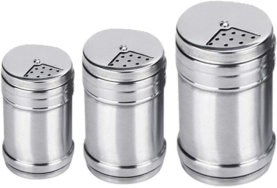 1Pc Stainless Steel Salt and Pepper Dispenser Bottle Salt Pepper Shaker Bottle Seasoning Spice Condiment Container Box with Hole for Home Camping Picnic S Deft Processed