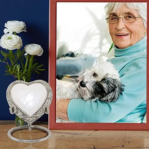 White Heart Keepsake Urn - Mini Cremation Urn with Stand & Box - Small White Urn for Ashes - Token Urn for Human Ashes or Pet - Honor Your Loved One with a White Heart Urn - Perfect Mini Urn Keepsake