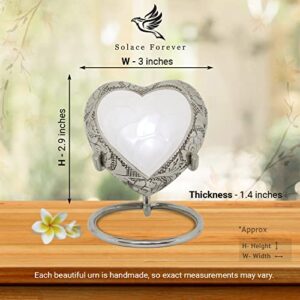 White Heart Keepsake Urn - Mini Cremation Urn with Stand & Box - Small White Urn for Ashes - Token Urn for Human Ashes or Pet - Honor Your Loved One with a White Heart Urn - Perfect Mini Urn Keepsake