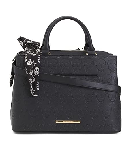 Halloween Embossed Saffiano Skull Motif Satchel For Women (Saffiano Skull)