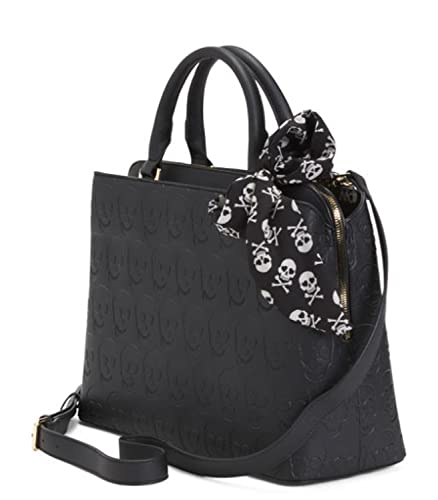 Halloween Embossed Saffiano Skull Motif Satchel For Women (Saffiano Skull)