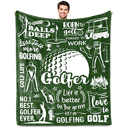 Golf Gifts for Men, Gifts for Golfers, Golf Gifts for Men Unique, Golfing Gifts for Him, Birthday Father Thanksgiving Day Gifts for Golfers, Golf Gift for Sport Lover, Best Golf Blanket Gift 50"x60"