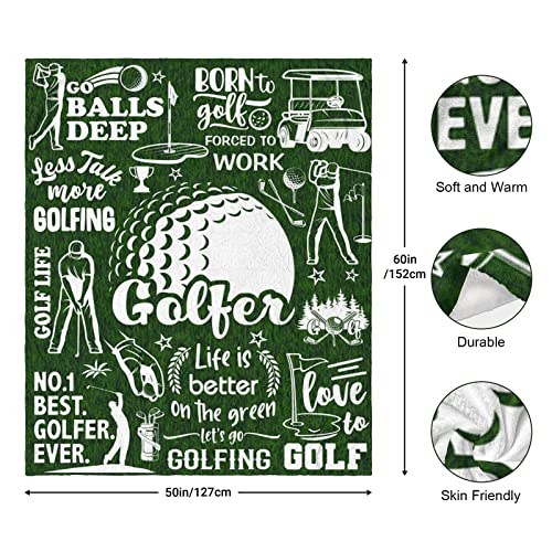 Golf Gifts for Men, Gifts for Golfers, Golf Gifts for Men Unique, Golfing Gifts for Him, Birthday Father Thanksgiving Day Gifts for Golfers, Golf Gift for Sport Lover, Best Golf Blanket Gift 50"x60"