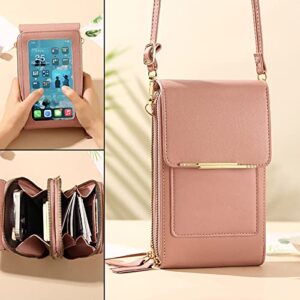 Cute and Stylish Mobile Phone Case Bag, Small Crossbody Cell Phone Purse for Women, Mini Messenger Shoulder Handbag Wallet (Red)