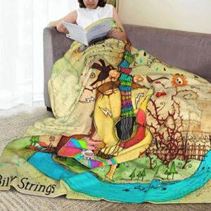 Billy Strings Flannel Blanket Super Soft Throw Blanket for Couch Sofa Bed All Season 60"x50"