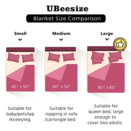 UBeesize Large Fleece Throw Blanket 60x80 Super Soft Fuzzy Plush Fleece Blankets, Lightweight 2lbs Queen Size Blankets for Bed, Sofa, Couch, Cozy, Skin-Friendly