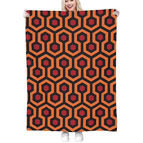 Soft Overlook Cozy Hotel Carpet Flannel Shining Blanket Hexagon Pattern Geometric Trellis Polygon Couch Sofa Lightweight Bed Plush Throw Blanket 50"X40"