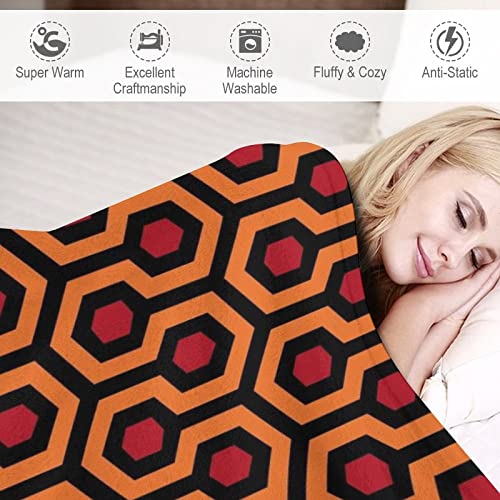 Soft Overlook Cozy Hotel Carpet Flannel Shining Blanket Hexagon Pattern Geometric Trellis Polygon Couch Sofa Lightweight Bed Plush Throw Blanket 50"X40"