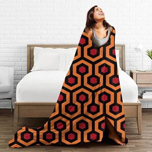 Soft Overlook Cozy Hotel Carpet Flannel Shining Blanket Hexagon Pattern Geometric Trellis Polygon Couch Sofa Lightweight Bed Plush Throw Blanket 50"X40"