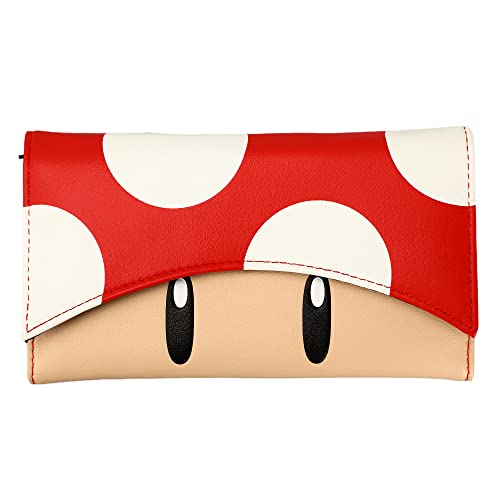 Super Mario Red Mushroom design Juniors Flap Women's Tri-fold Girls Wallet