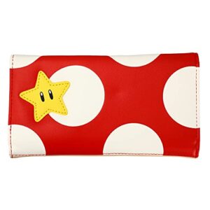 Super Mario Red Mushroom design Juniors Flap Women's Tri-fold Girls Wallet