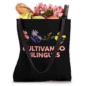 Cultivando Bilingues Dual Language Crew Bilingual Teacher Tote Bag