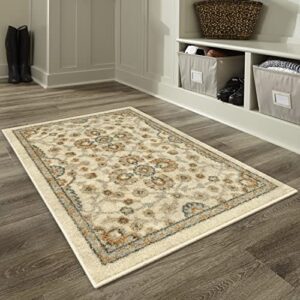 Maples Rugs Danville Kitchen Rugs Non Skid Accent Area Carpet [Made in USA], Neutral, 2'6" x 3'10"