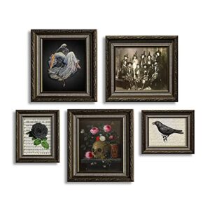 haunted house halloween wall decor – vintage scary creepy pictures for bathroom – spooky weirdo satanic photo – gothic goth wall art – witch witchy poster print – skull ghost raven crow pagan gifts