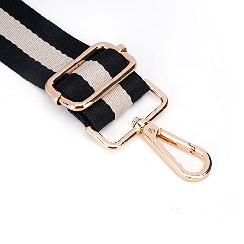 HKCLUF Women Bags Shoulder Strap Wide Purse Strap Adjustable Replacement Straps for Handbags Crossbody Bucket Shoulder Bag Replacement Belt(Black White)