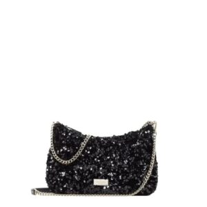 kate spade new york kiki sequin convertible crossbody (black)