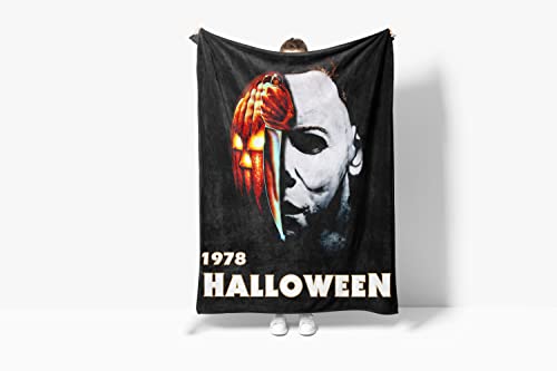 Halloween Horror Movie Blanket Michael Myers Blanket Flannel Blanket Micro Fleece Blanket for Bed Couch Living Room (Style-2, 50"x60")