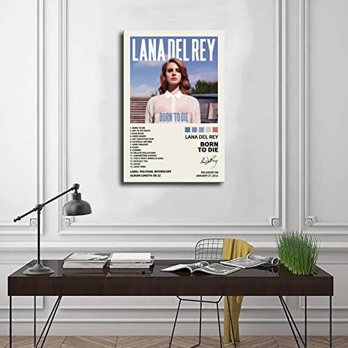 YEZLH Lana Del Poster Rey Born To Die Music Album Poster Signed Limited Edition Canvas Poster Bedroom Decor Sports Landscape Office Room Decor Gift Unframe: 12x18inch(30x45cm)