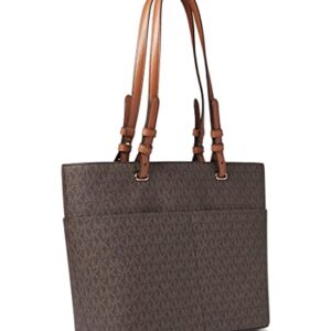 Michael Kors Bedford Medium Top Zip Pocket Tote Brown/Acorn One Size