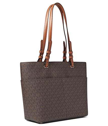 Michael Kors Bedford Medium Top Zip Pocket Tote Brown/Acorn One Size