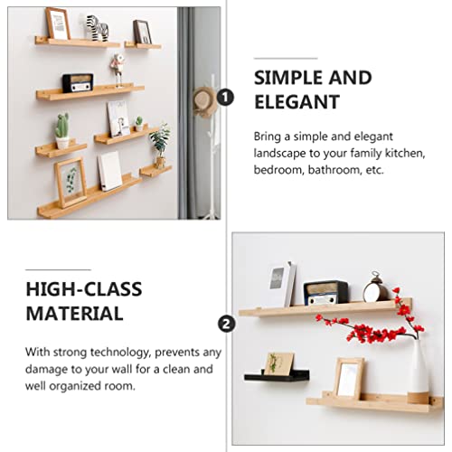 Veemoon Wall Mount Shelf Wall Rack Wall Shelf Multi-Function Wood Floating Shelf for Kitchen Living Room Bathroom