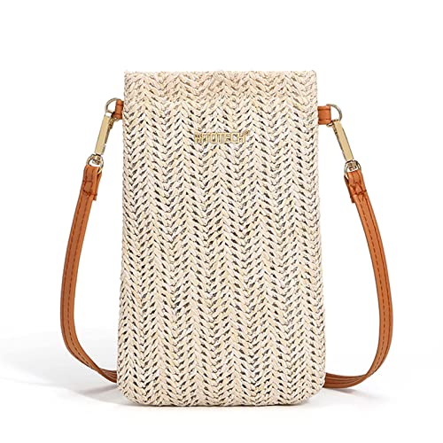 MTOTECH Women Small Straw Woven Crossbody Bag Mini Summer Beach Wallet Cell Phone Purse Travel Vacation Shoulder Bags