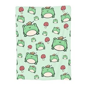 PIPABOBO Frog Blanket for Adults Women Girls, Cute Green Frog Throw Blanket Gift for Frog Lovers, Cartoon Animal Kawaii Stuff for Bed Couch Sofa Chair, 60"x80"