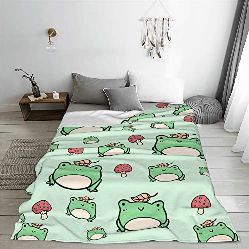 PIPABOBO Frog Blanket for Adults Women Girls, Cute Green Frog Throw Blanket Gift for Frog Lovers, Cartoon Animal Kawaii Stuff for Bed Couch Sofa Chair, 60"x80"