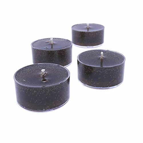 4 Pack Unscented BLACK COLOR Mineral Oil Based Up To 8 Hours Each Tea Lights Candles for weddings special events The Gel Candle Company™