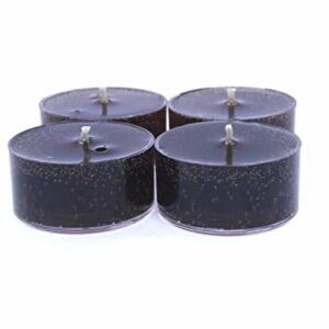 4 Pack Unscented BLACK COLOR Mineral Oil Based Up To 8 Hours Each Tea Lights Candles for weddings special events The Gel Candle Company™