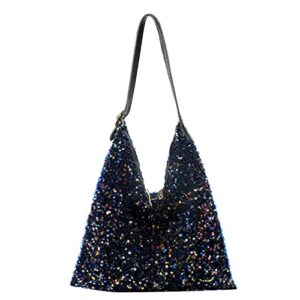 awxzom sequin tote bag for women, sparkle shoulder bag for ladies, glitter handbags shiny hobo bag for women