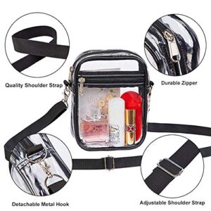 Clear Bag Stadium Approved, Crossbody Bags, Small Transparent Purse for Women See Through Handbag with Adjustable Strap for Concerts Sports Events, Fans, Game, Festivals Purple