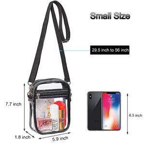 Clear Bag Stadium Approved, Crossbody Bags, Small Transparent Purse for Women See Through Handbag with Adjustable Strap for Concerts Sports Events, Fans, Game, Festivals Purple